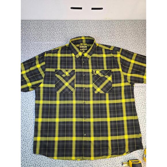 DIXXON | Shirts | Dixxon X Rancid Tnc Flannel 5x Short Sleeve Yellow ...